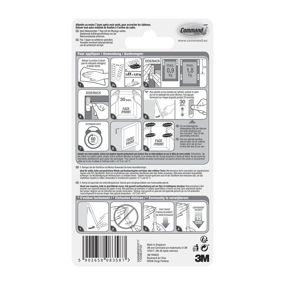 Lot de 8 languettes de fixation pour tableaux petit modèle Noir | Bricorama