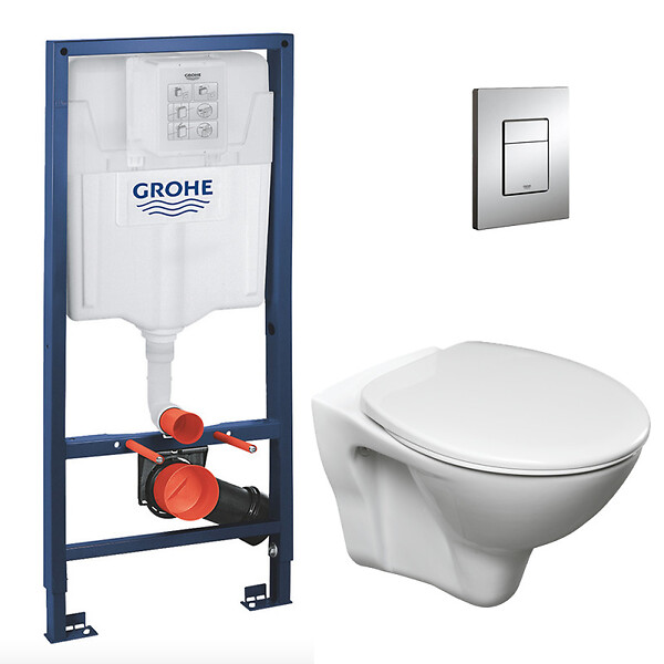 Grohe Pack WC Bâti-support Rapid SL + WC suspendu Jika Neo + Abattant ...