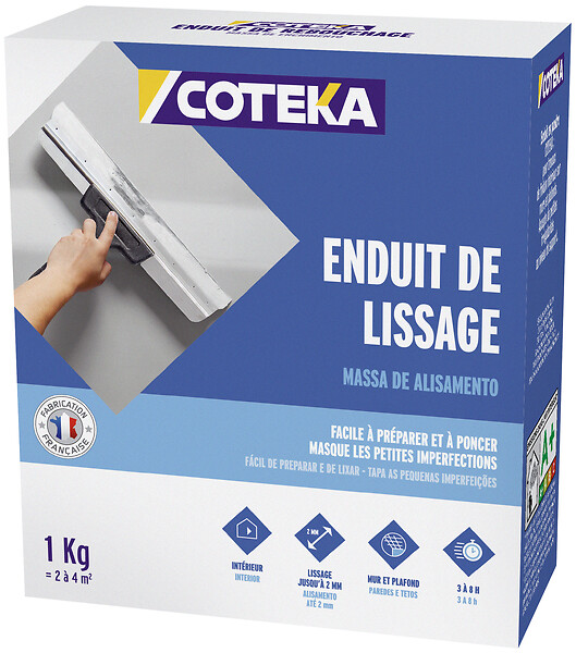Coteka enduit lissage poudre etui 1 kg | Bricorama