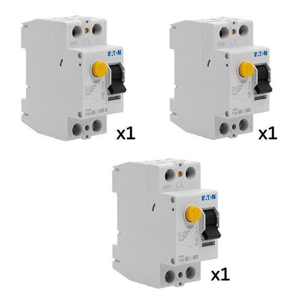 Lot de 3 interrupteurs différentiels 30 mA – 63A Type A + 63A Type AC ...